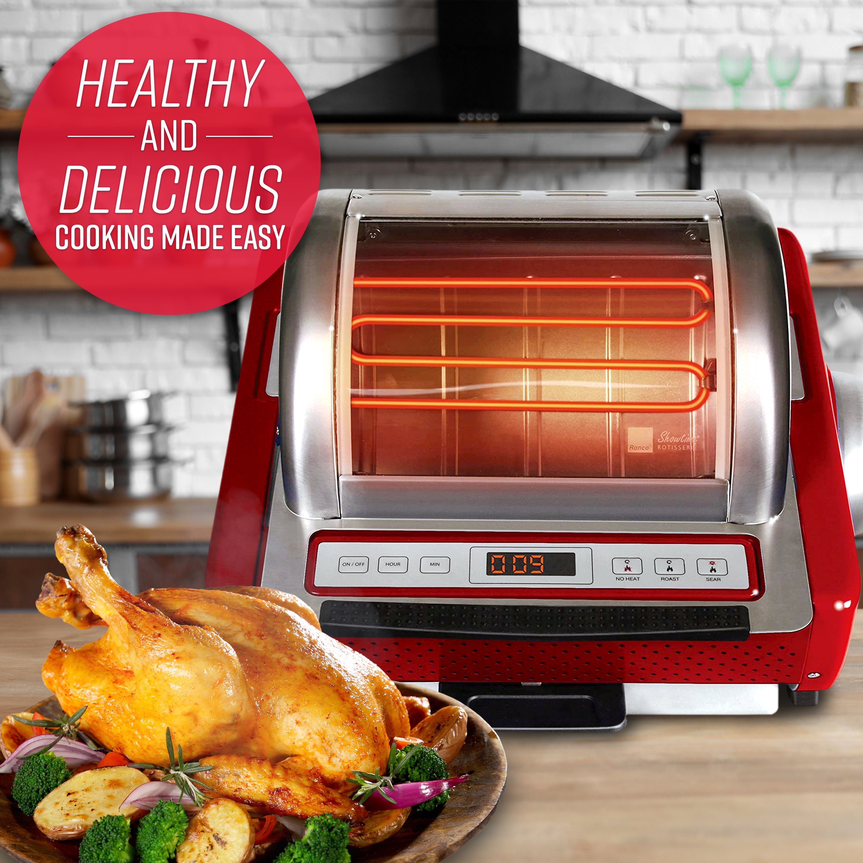 Showtime EZ-Store Rotisserie, Red – Ronco